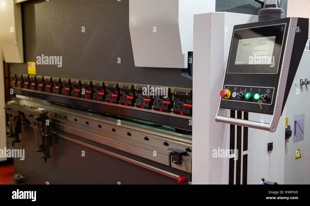 CNC press brake bender machine, industrial machining Stock Photo - Alamy
