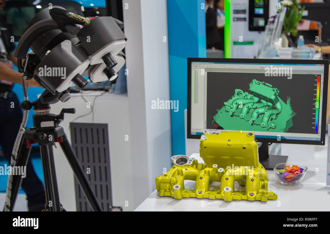 White light LED optical sensor scanner manufacturing system Stock Photo ...