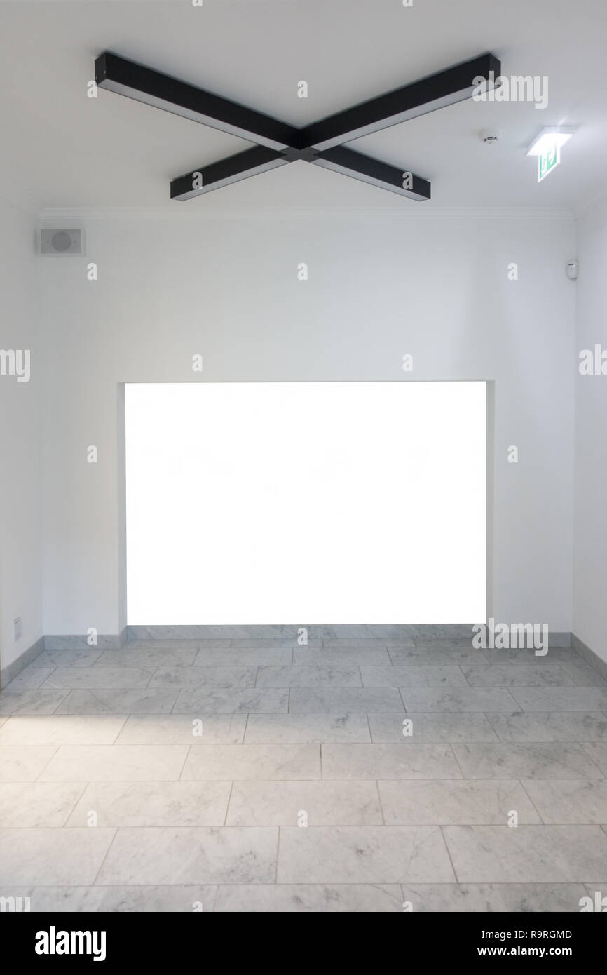 Mock up showcase in modern shopping mall Stock Photo - Alamy