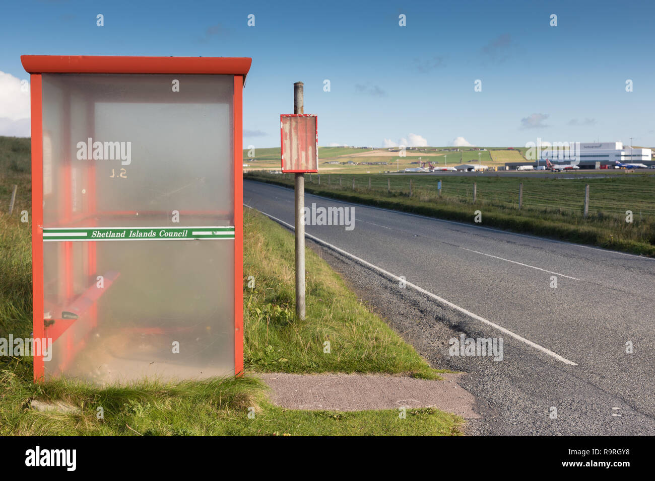 Bus stop on Mainland, Shetland Islands, UK Stock Photo - Alamy
