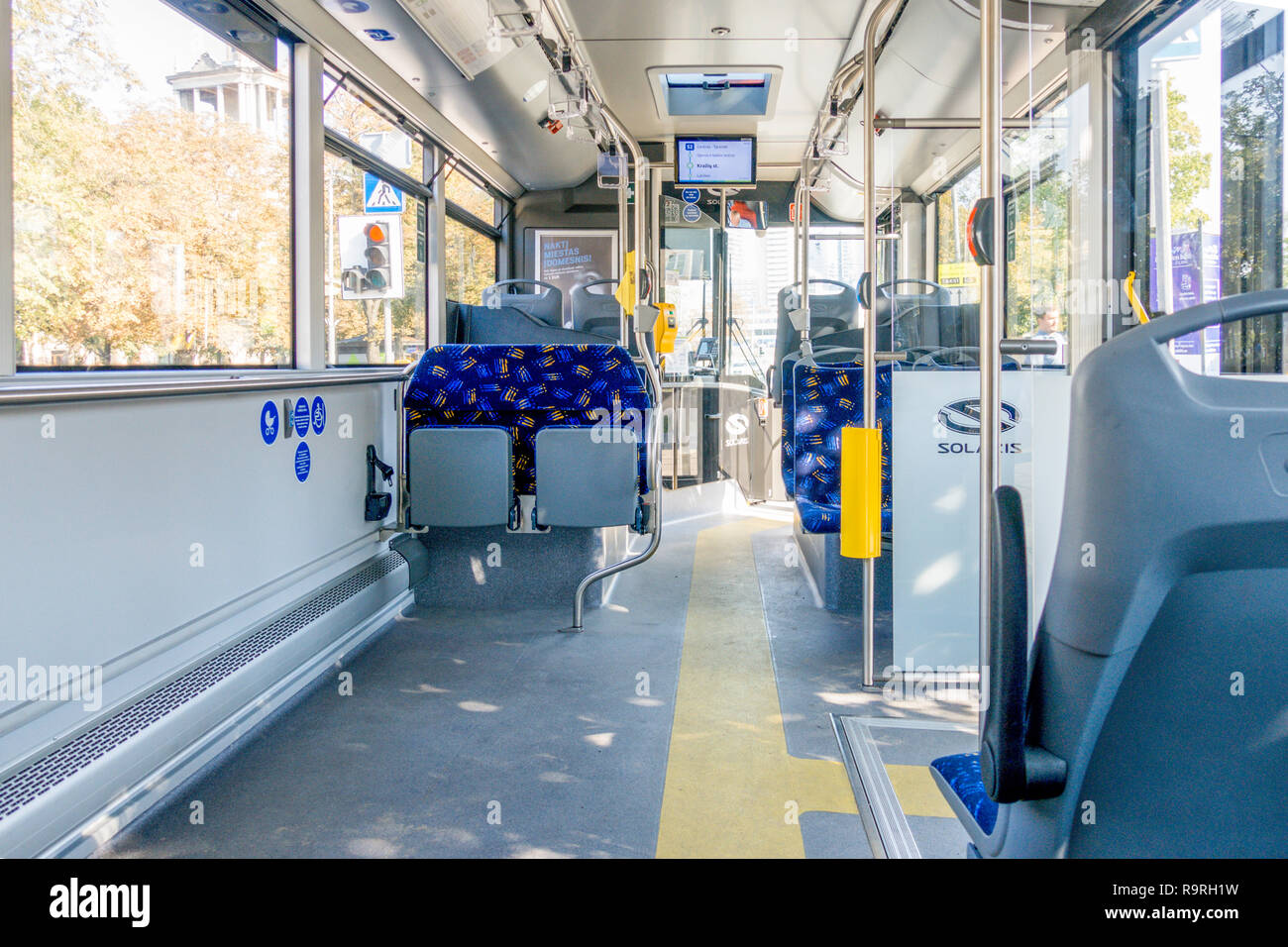 Solaris Urbino bus interior Stock Photo - Alamy
