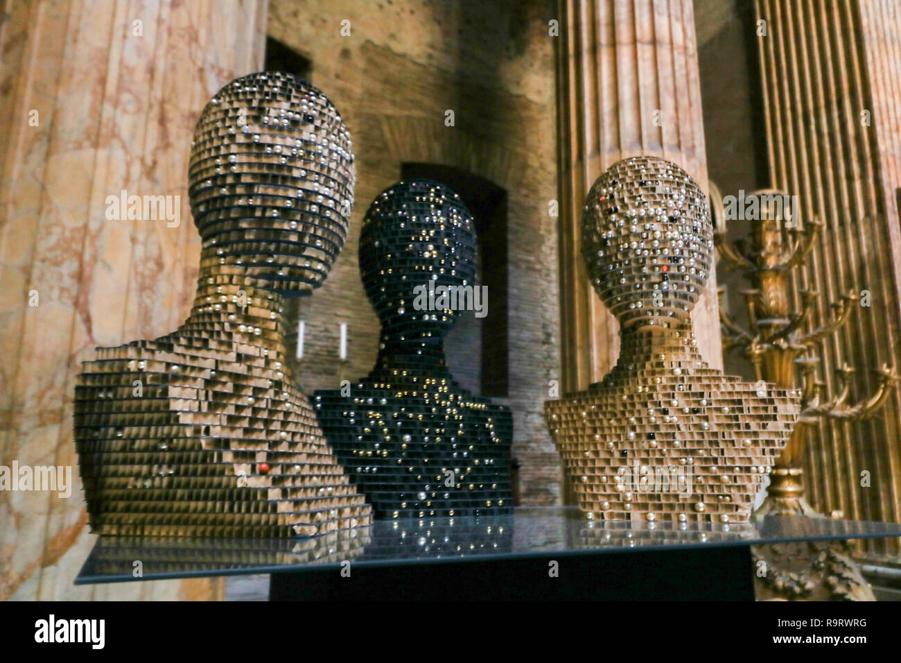 Rome, Italy. 28th December 2018. Sculpture: The Human Family 2017 ...