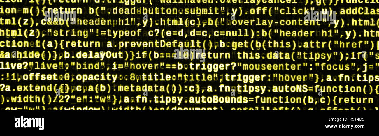 Computer program preview. Programming code typing. Information technology website coding ...