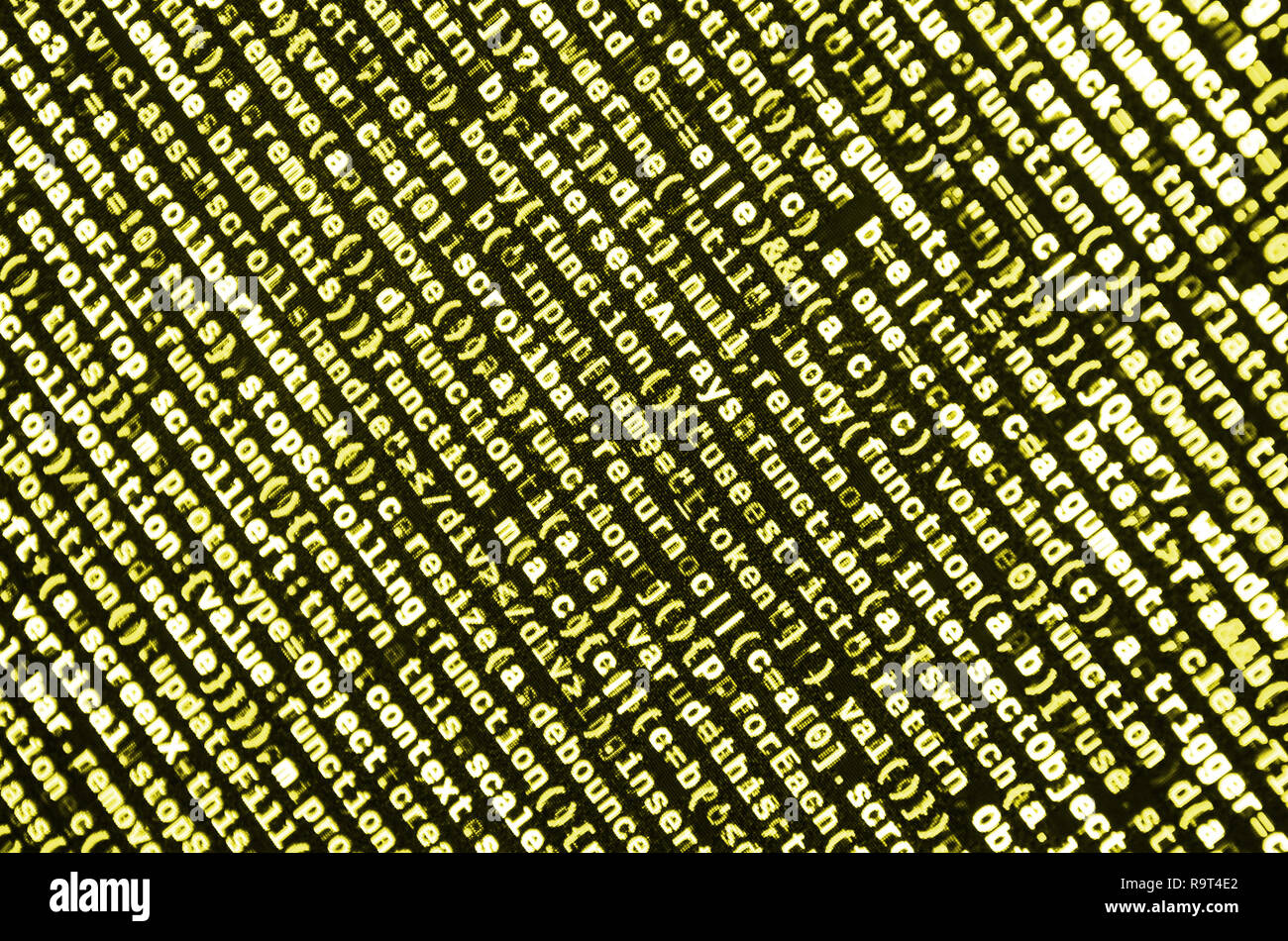 Computer program preview. Programming code typing. Information ...