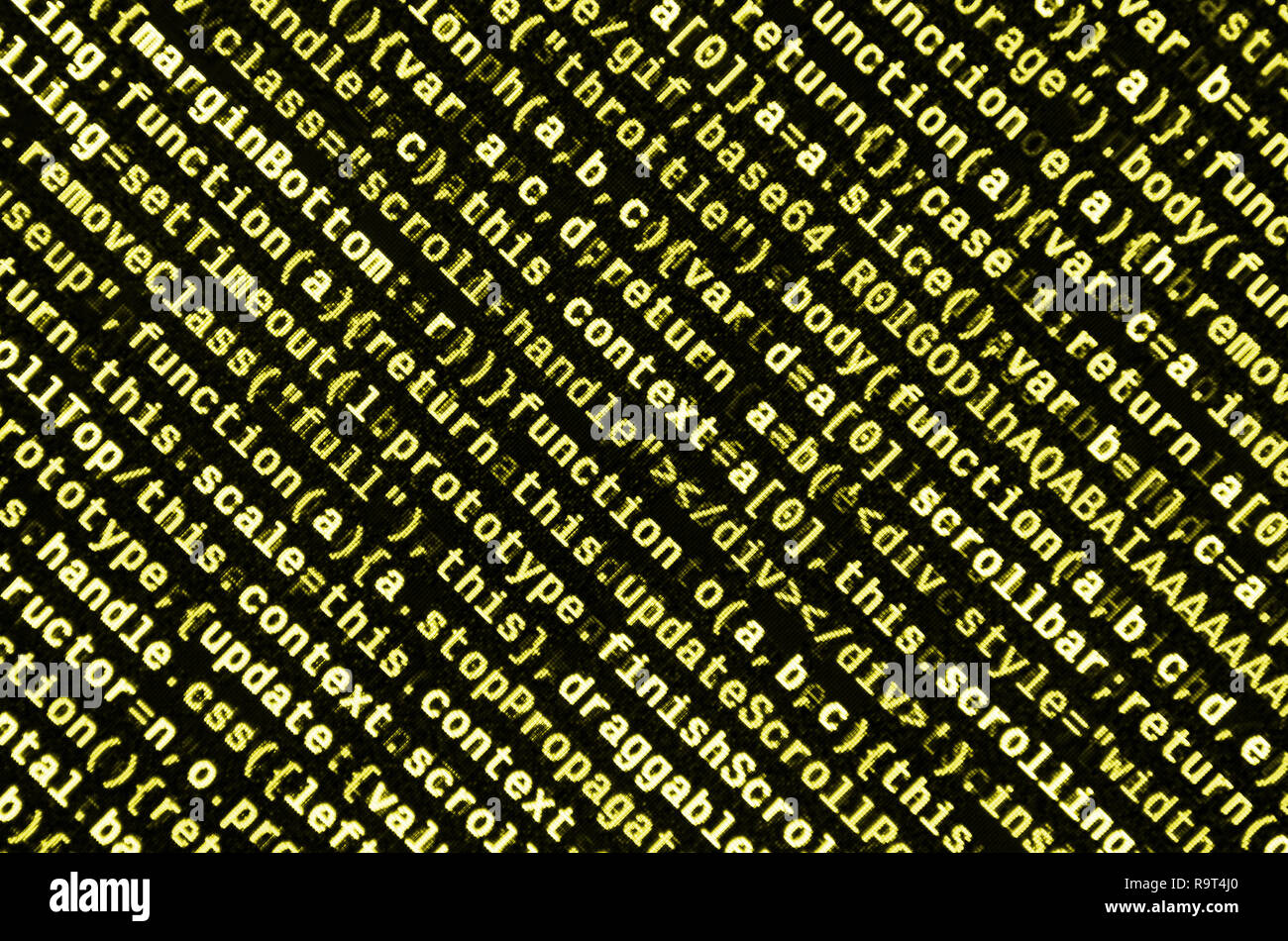 Computer program preview. Programming code typing. Information ...