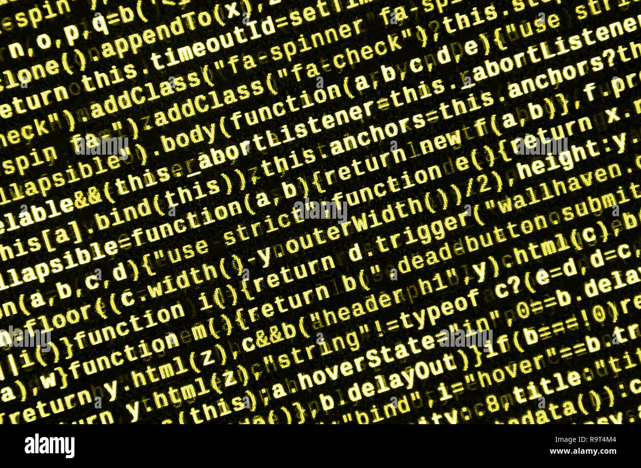 Computer program preview. Programming code typing. Information technology website coding ...