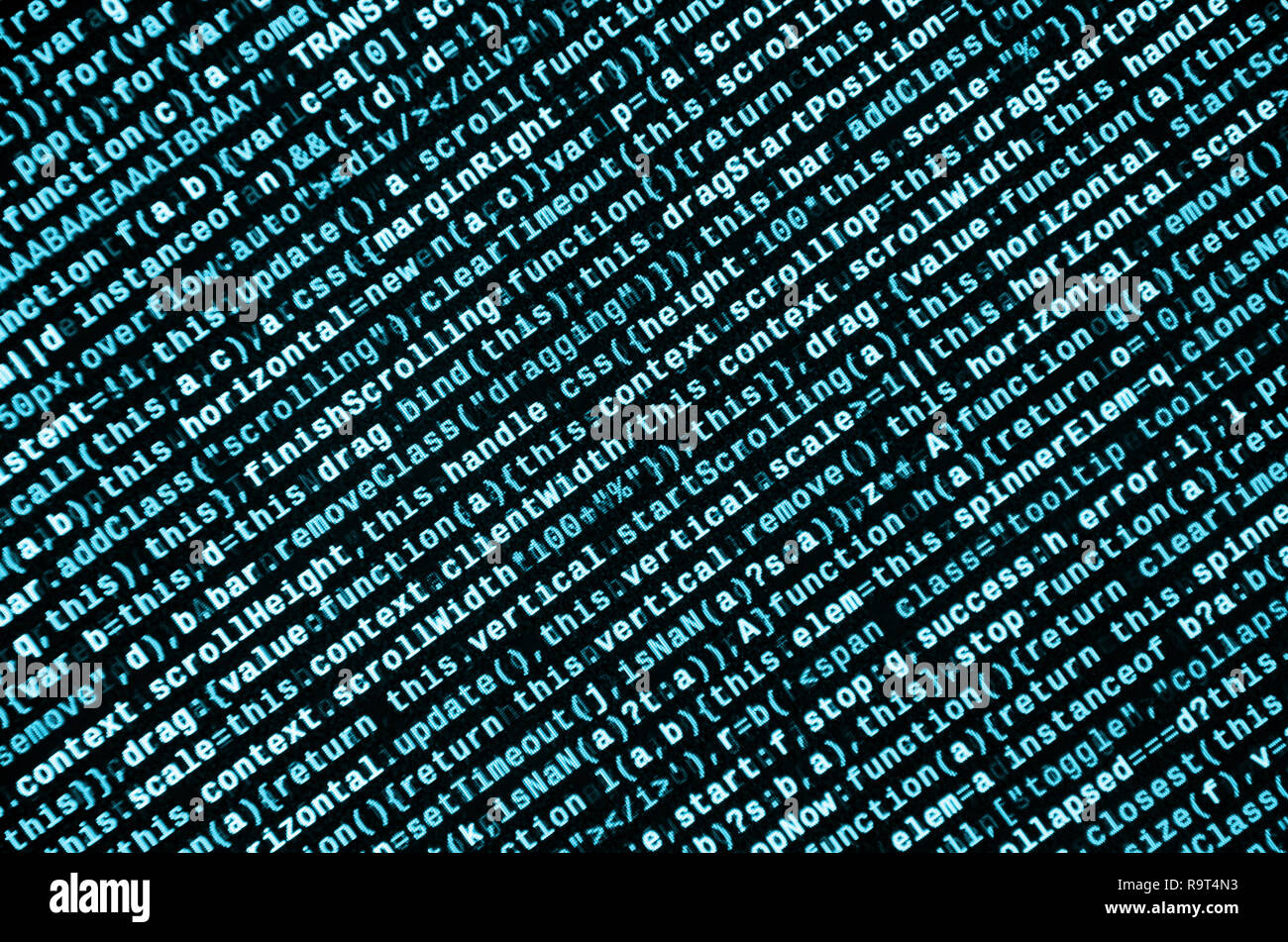 Computer program preview. Programming code typing. Information technology website coding ...