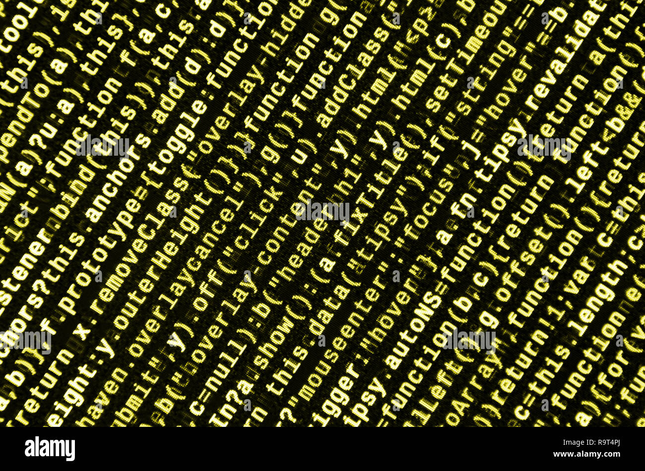 Computer program preview. Programming code typing. Information technology website coding ...