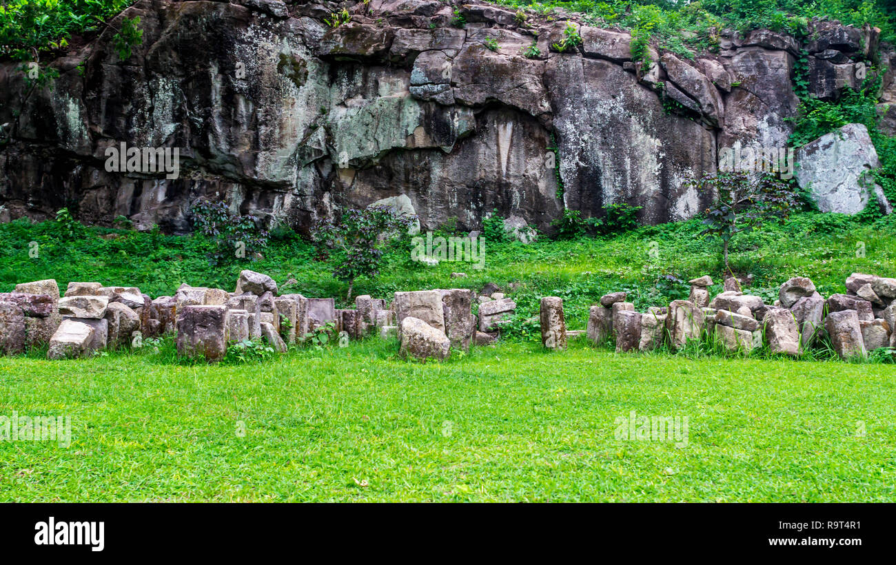The ruins of Ratu Boko Palace, Yogyakarta. it is build by Java ancient ...