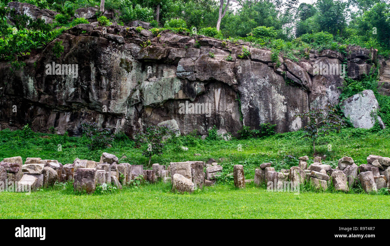 The ruins of Ratu Boko Palace, Yogyakarta. it is build by Java ancient ...