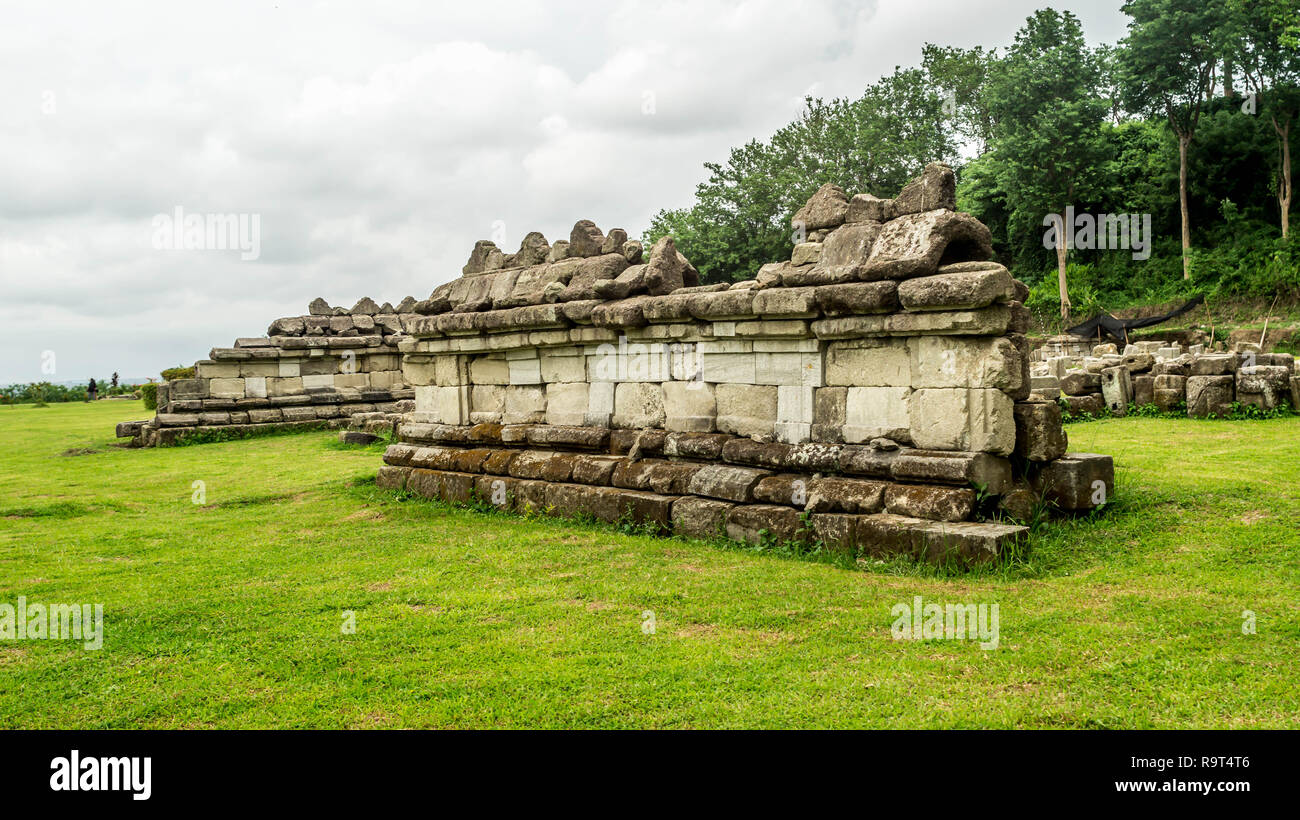 The ruins of Ratu Boko Palace, Yogyakarta. it is build by Java ancient ...