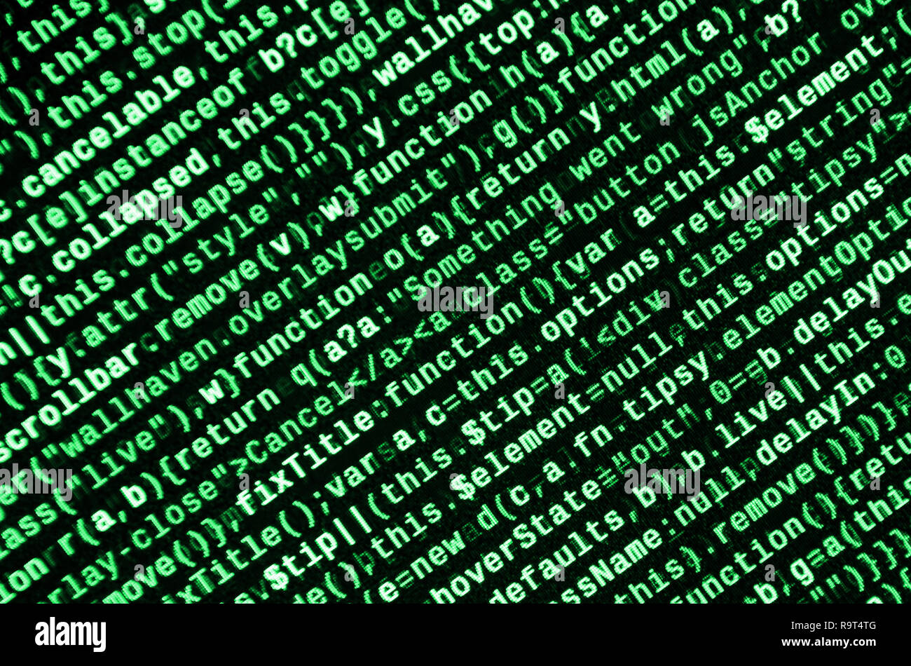 Computer program preview. Programming code typing. Information technology website coding ...