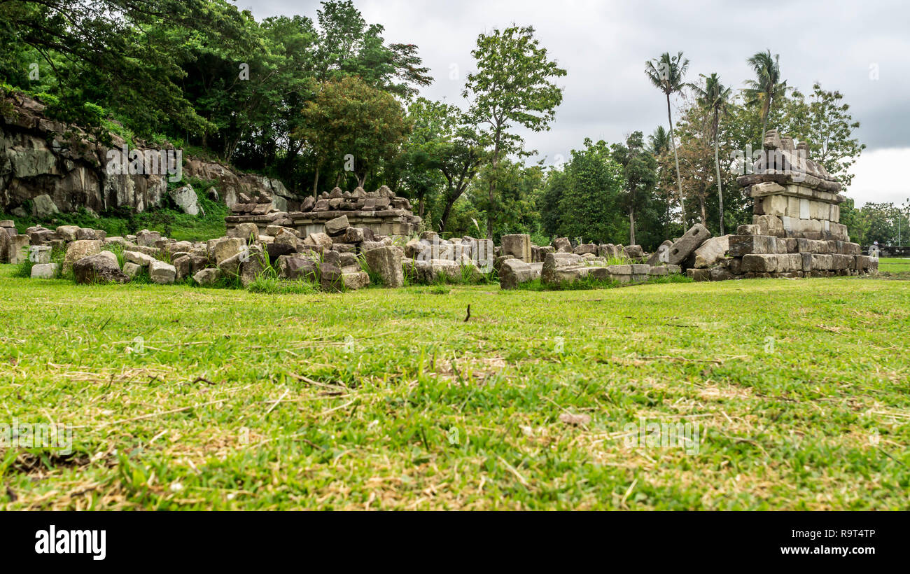 The ruins of Ratu Boko Palace, Yogyakarta. it is build by Java ancient ...