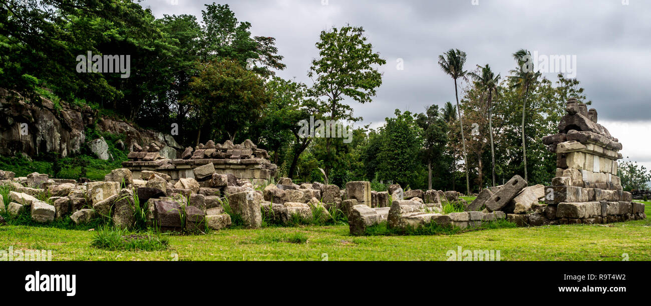 The ruins of Ratu Boko Palace, Yogyakarta. it is build by Java ancient ...
