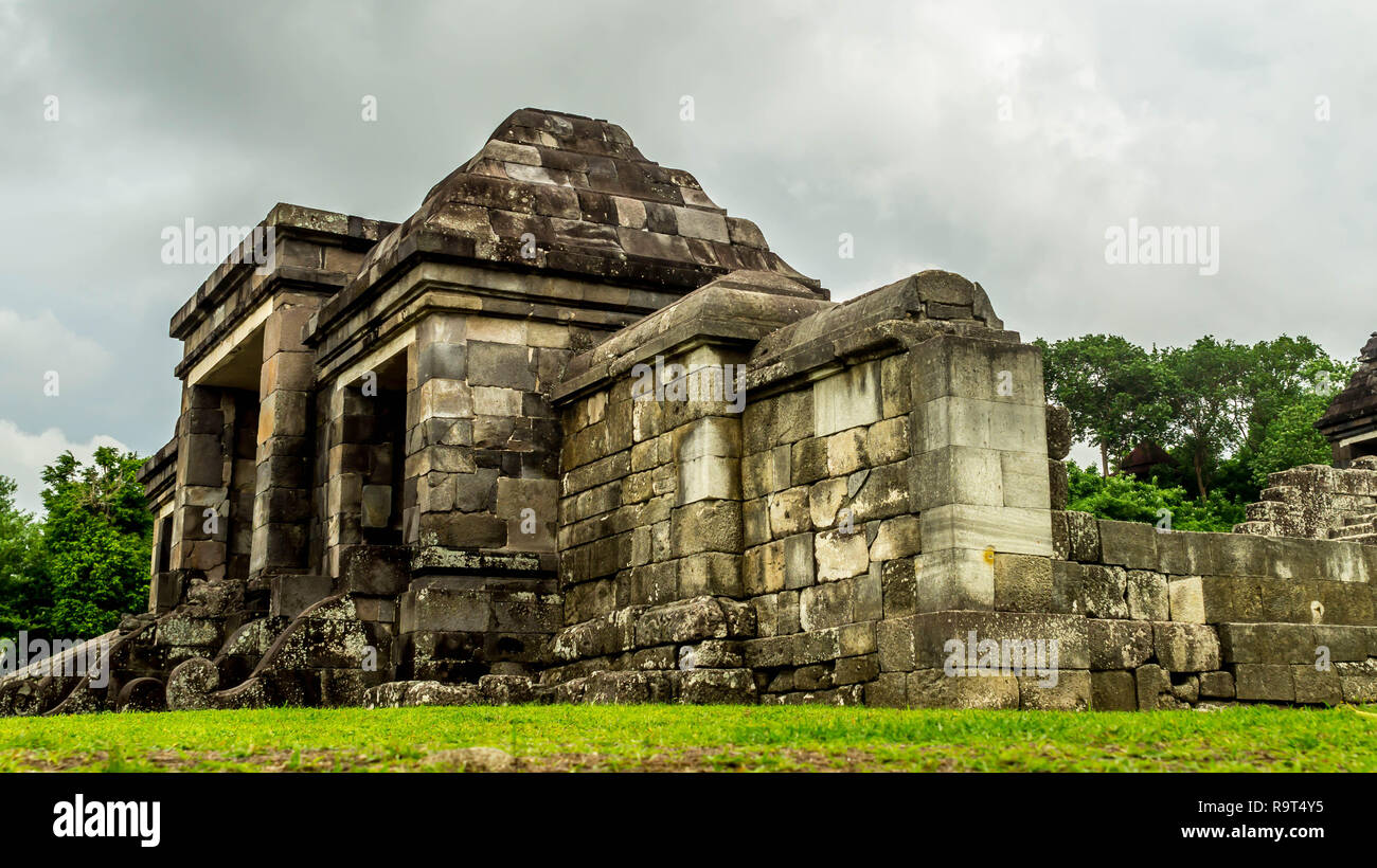 The gate made from stone of Ratu Boko Palace, Yogyakarta.. it is build ...