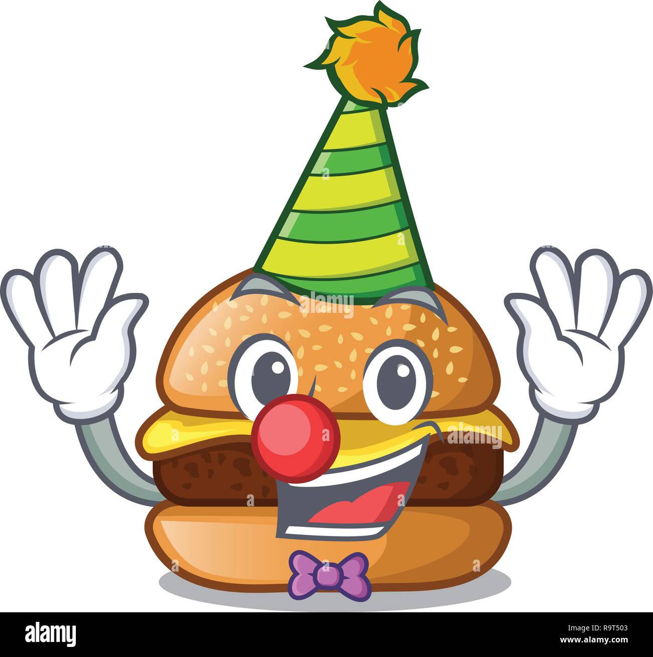 Clown hamburger with the cartoon cheese toping Stock Vector Image & Art ...