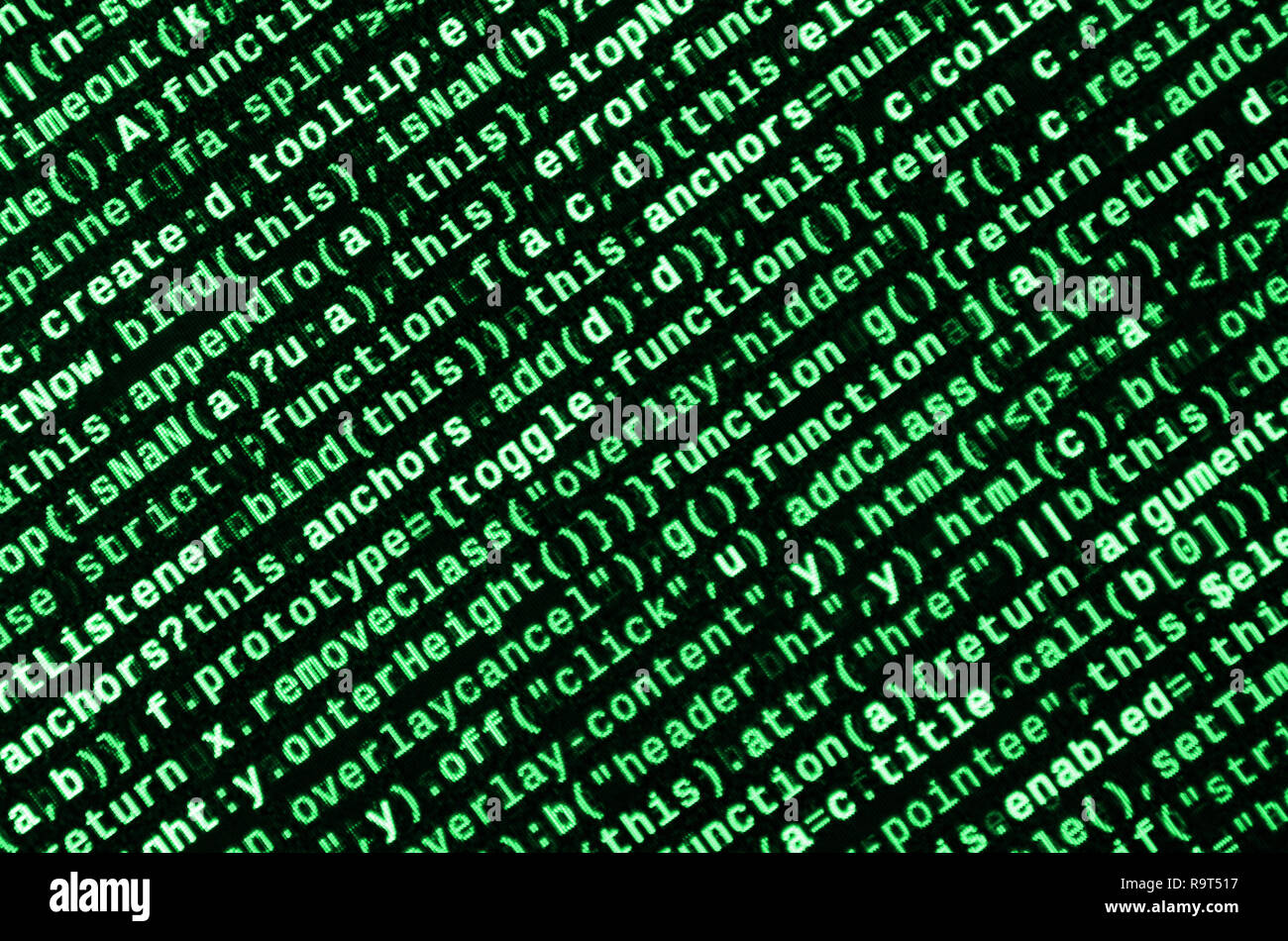 Computer program preview. Programming code typing. Information technology website coding ...