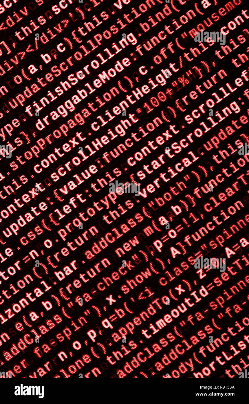 Computer program preview. Programming code typing. Information ...