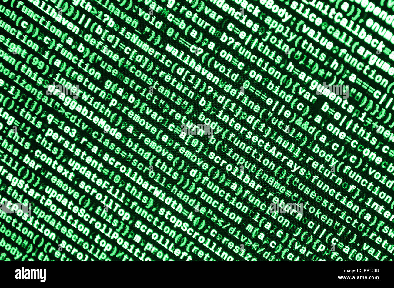 Computer program preview. Programming code typing. Information ...