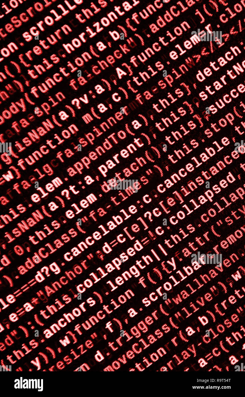 Computer program preview. Programming code typing. Information ...