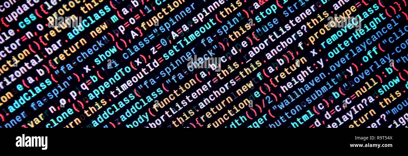 Writing Programming Code On Laptop Digital Binary Data On Computer Screen Project Managers