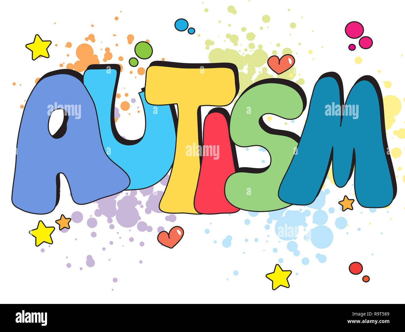 illustration of autism written Stock Photo - Alamy