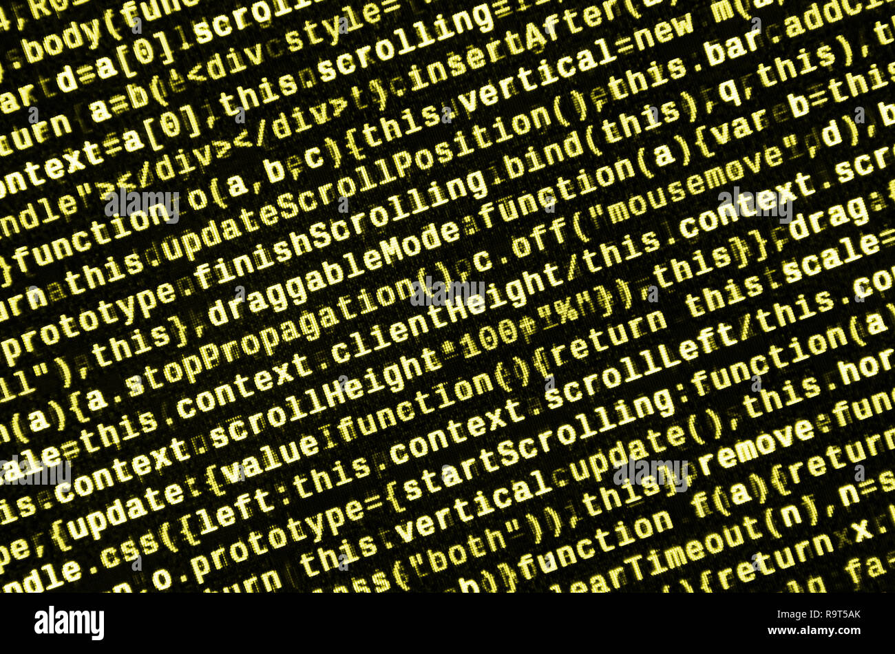 Computer program preview. Programming code typing. Information technology website coding ...