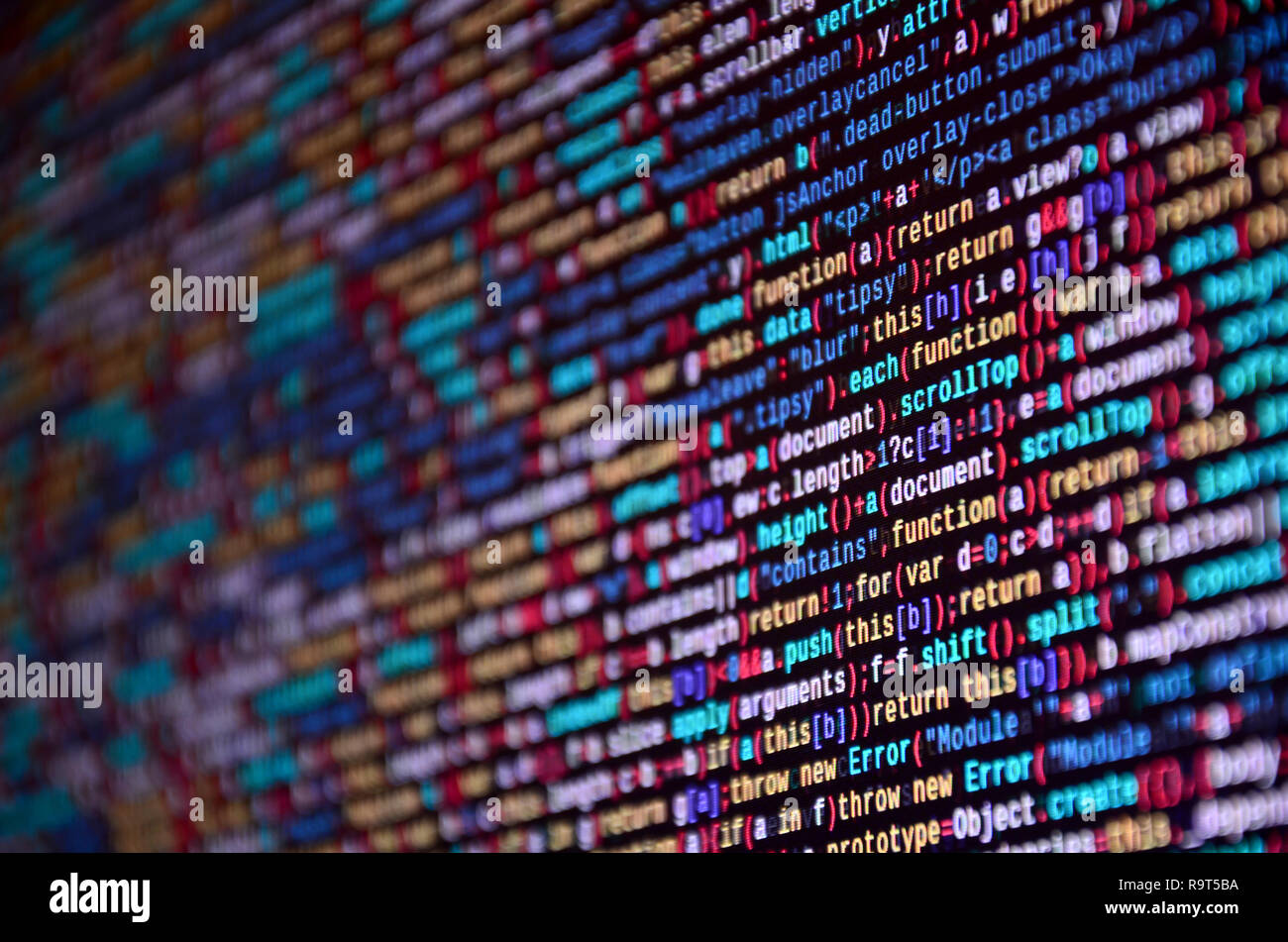 Software Developer Programming Code On Computer Abstract Computer Script Source Code Shallow