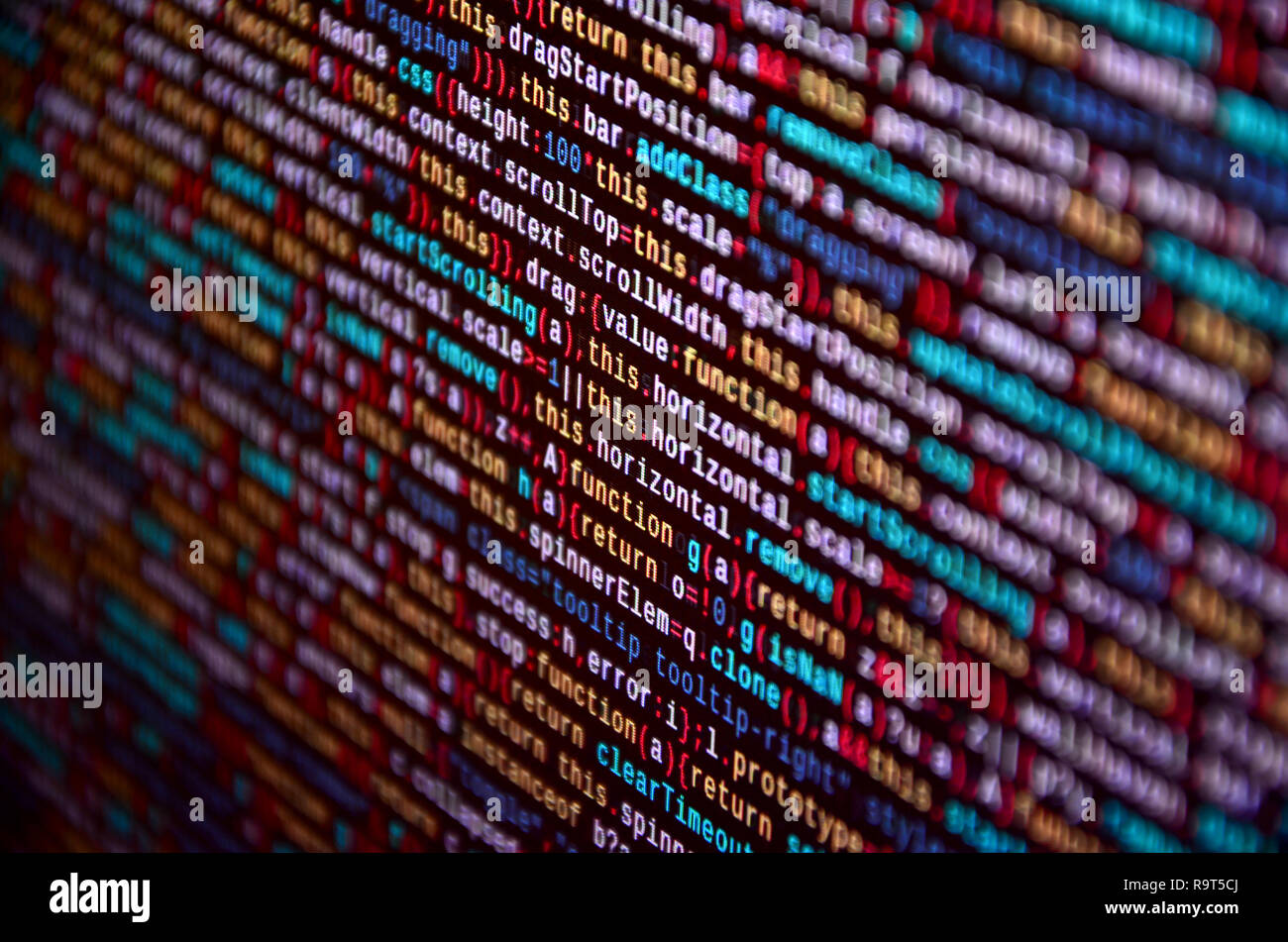Software Developer Programming Code On Computer Abstract Computer Script Source Code Shallow