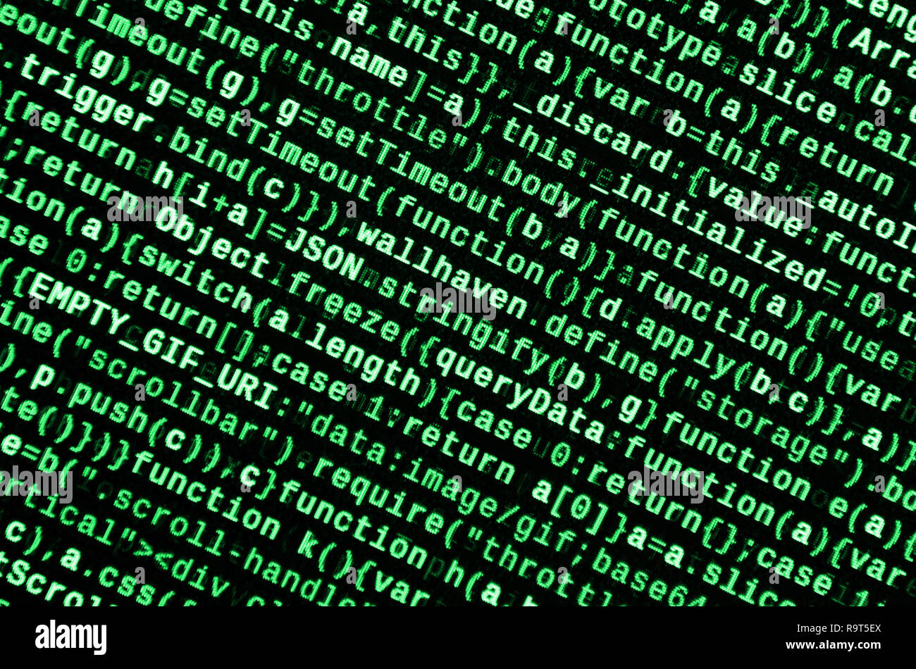 Computer program preview. Programming code typing. Information ...