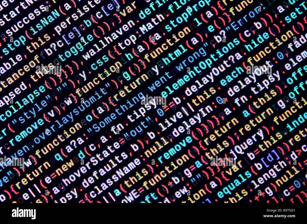 Javascript functions, variables, objects. Monitor closeup of function ...