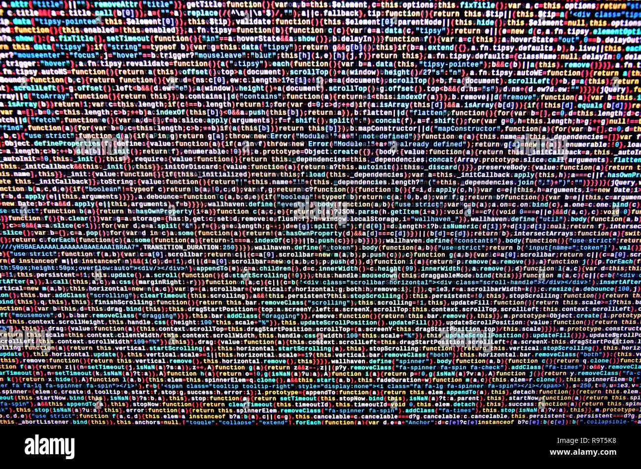 Software Developer Programming Code On Computer Abstract Computer Script Source Code Shallow