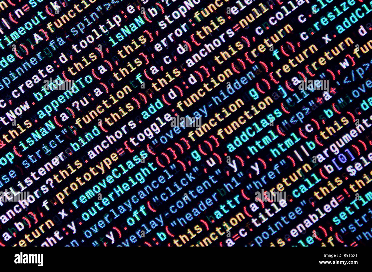 Javascript functions, variables, objects. Monitor closeup of function ...