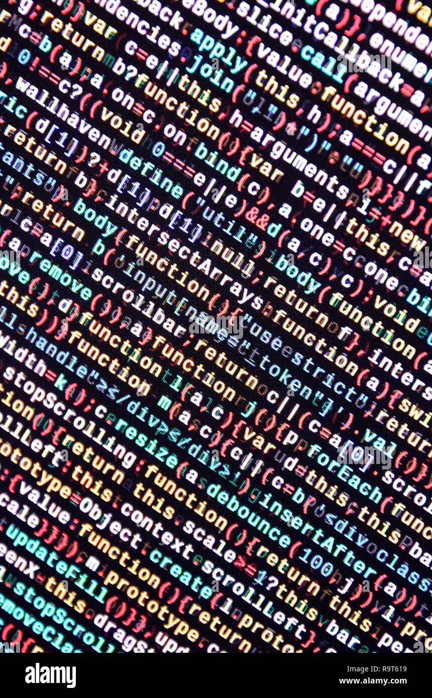 Javascript Code In Text Editor Coding Cyberspace Concept Screen Of Web Developing Javascript