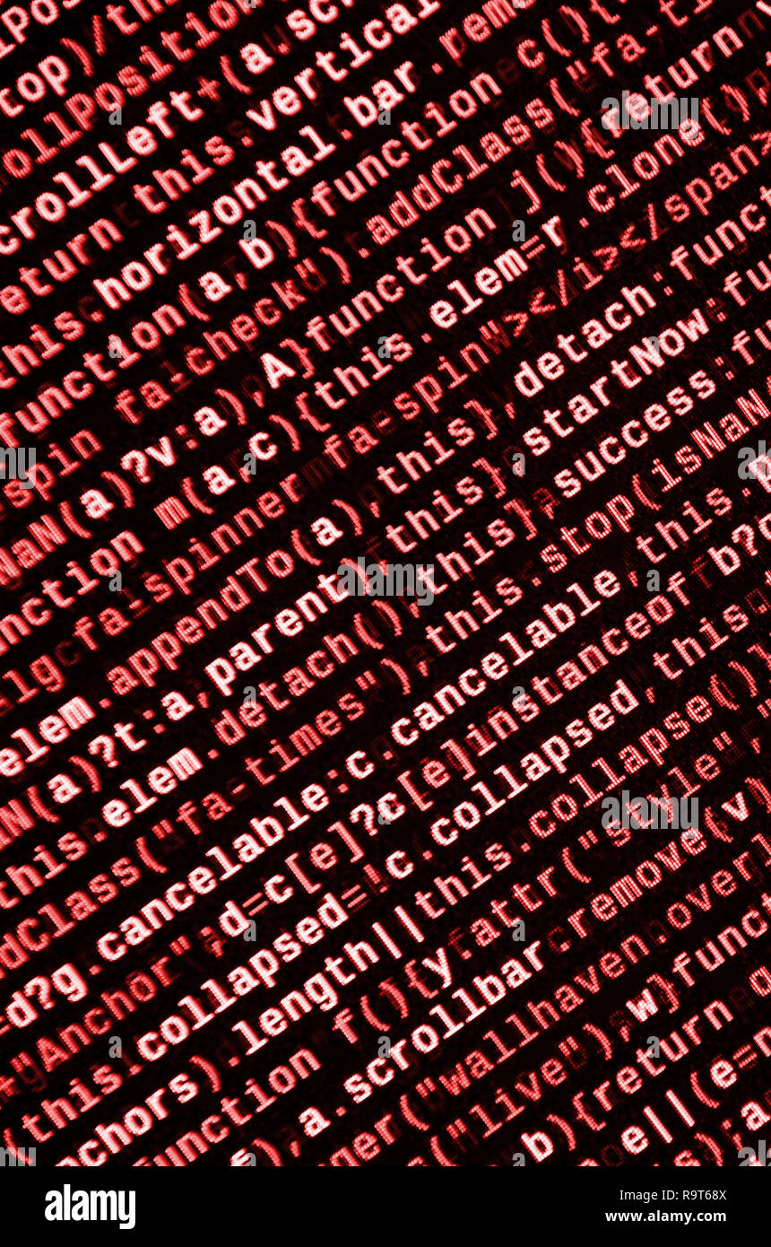 Computer program preview. Programming code typing. Information ...