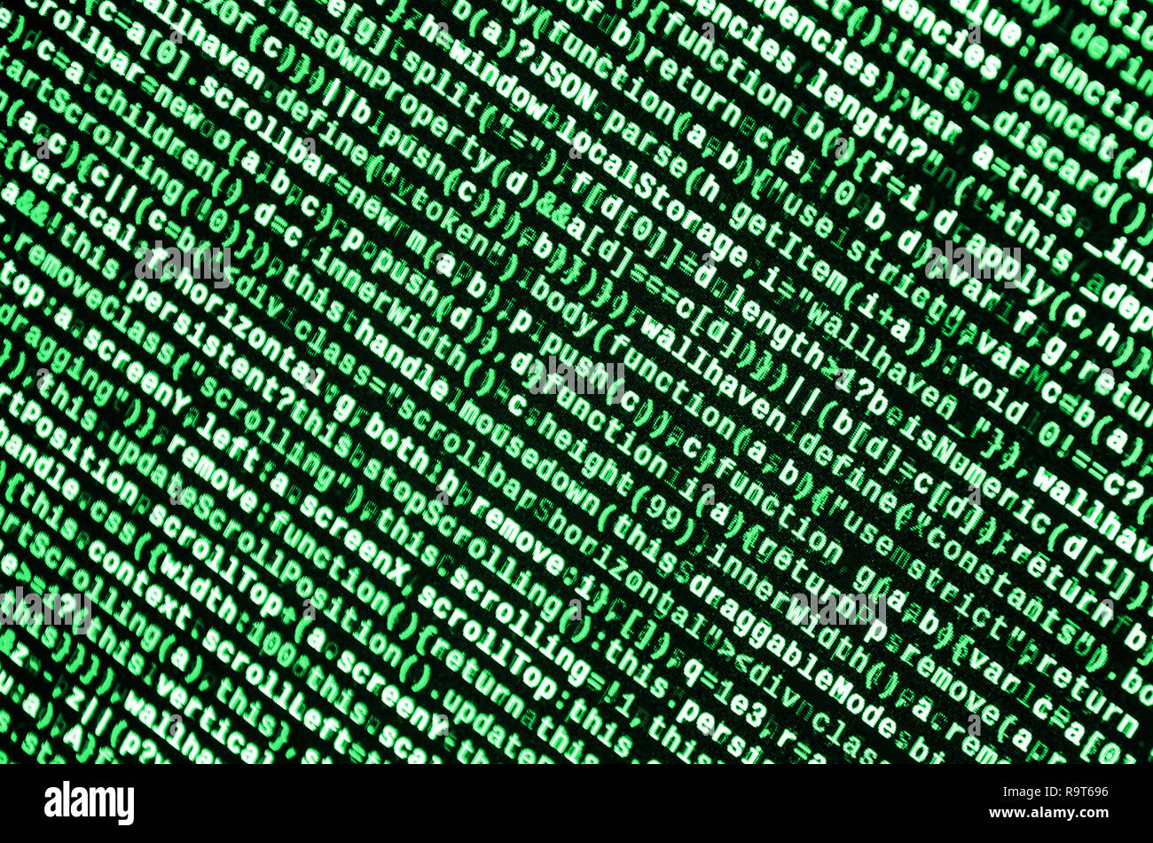 Computer program preview. Programming code typing. Information technology website coding ...