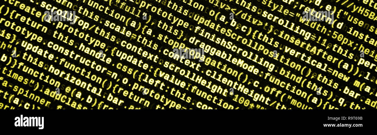 Computer program preview. Programming code typing. Information ...