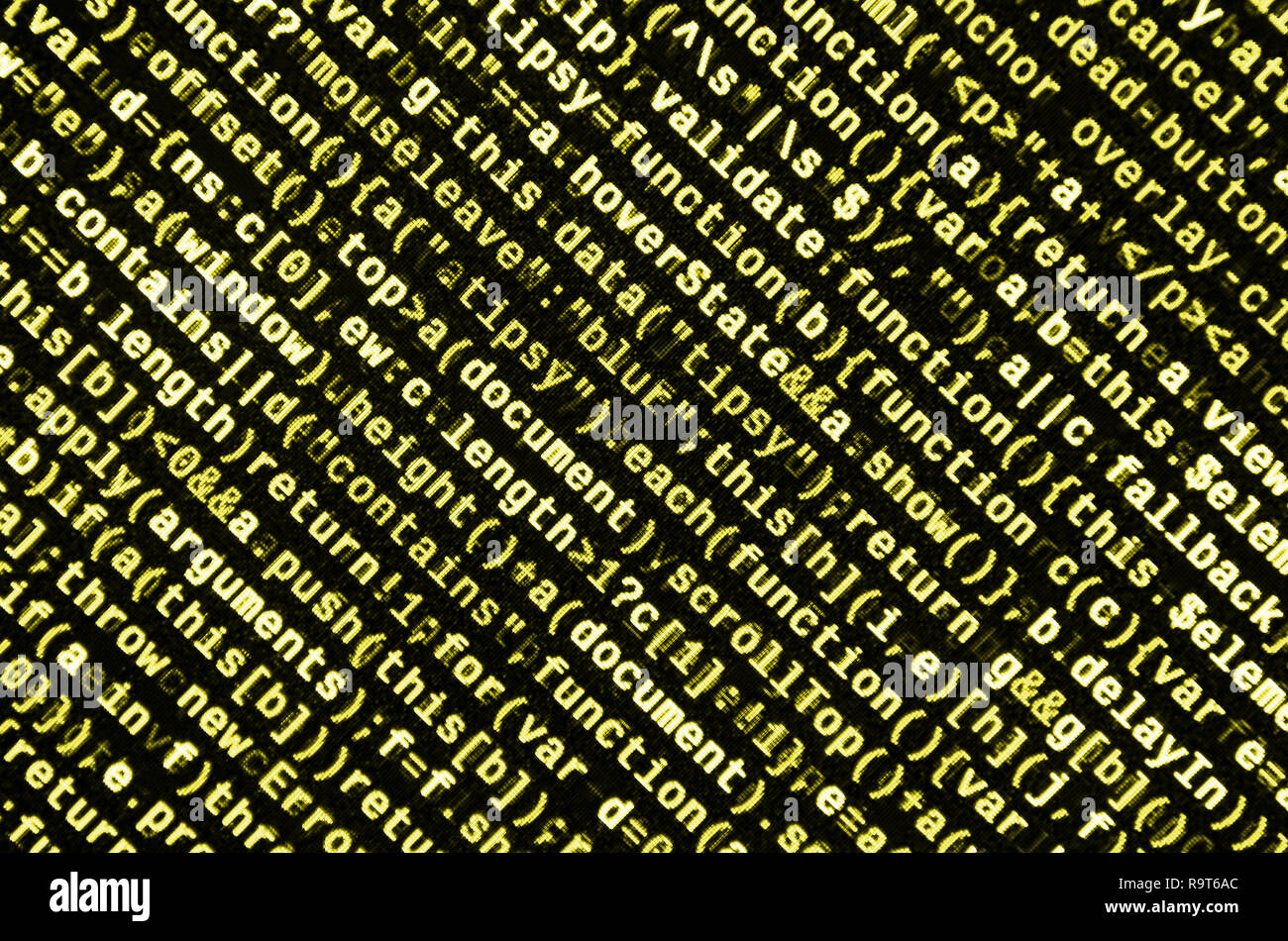 Computer program preview. Programming code typing. Information ...