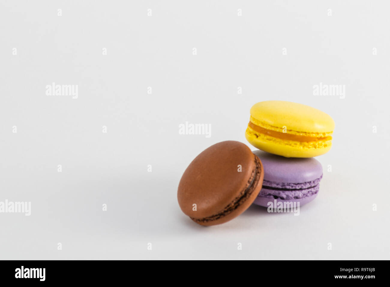 Macaroni cookie French on white background. Studio photo Stock Photo ...