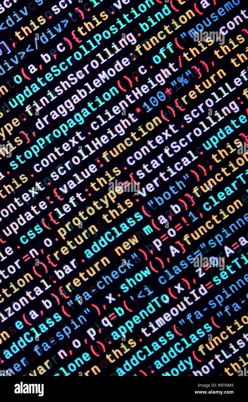 Javascript Code In Text Editor Coding Cyberspace Concept Screen Of Web Developing Javascript