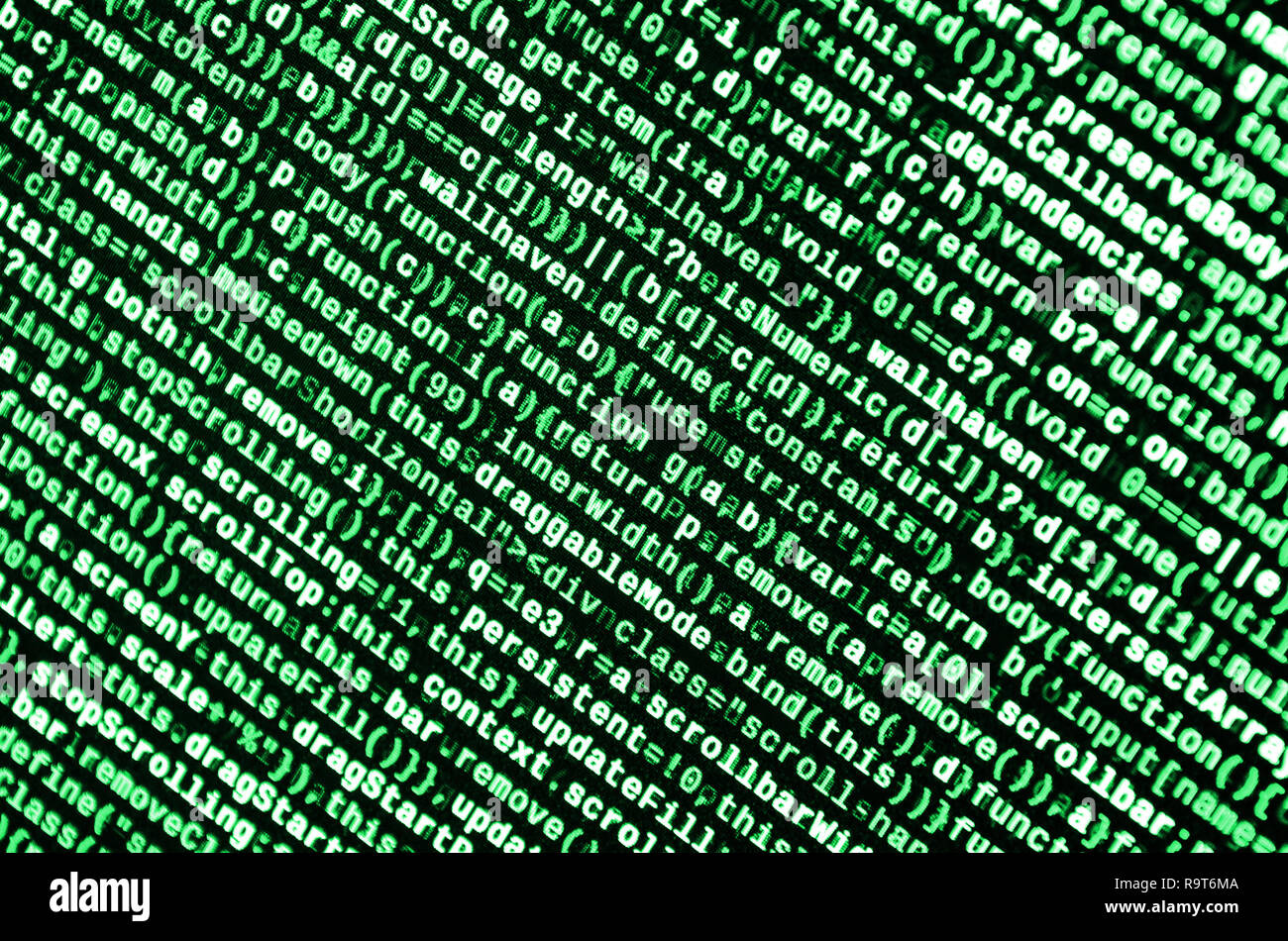 Computer program preview. Programming code typing. Information ...