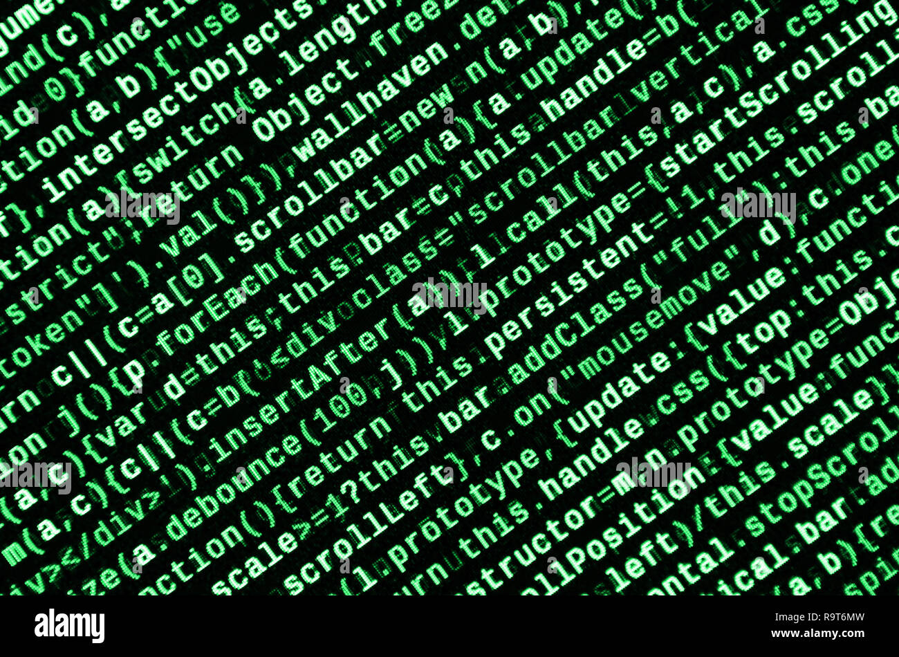 Computer program preview. Programming code typing. Information technology website coding ...