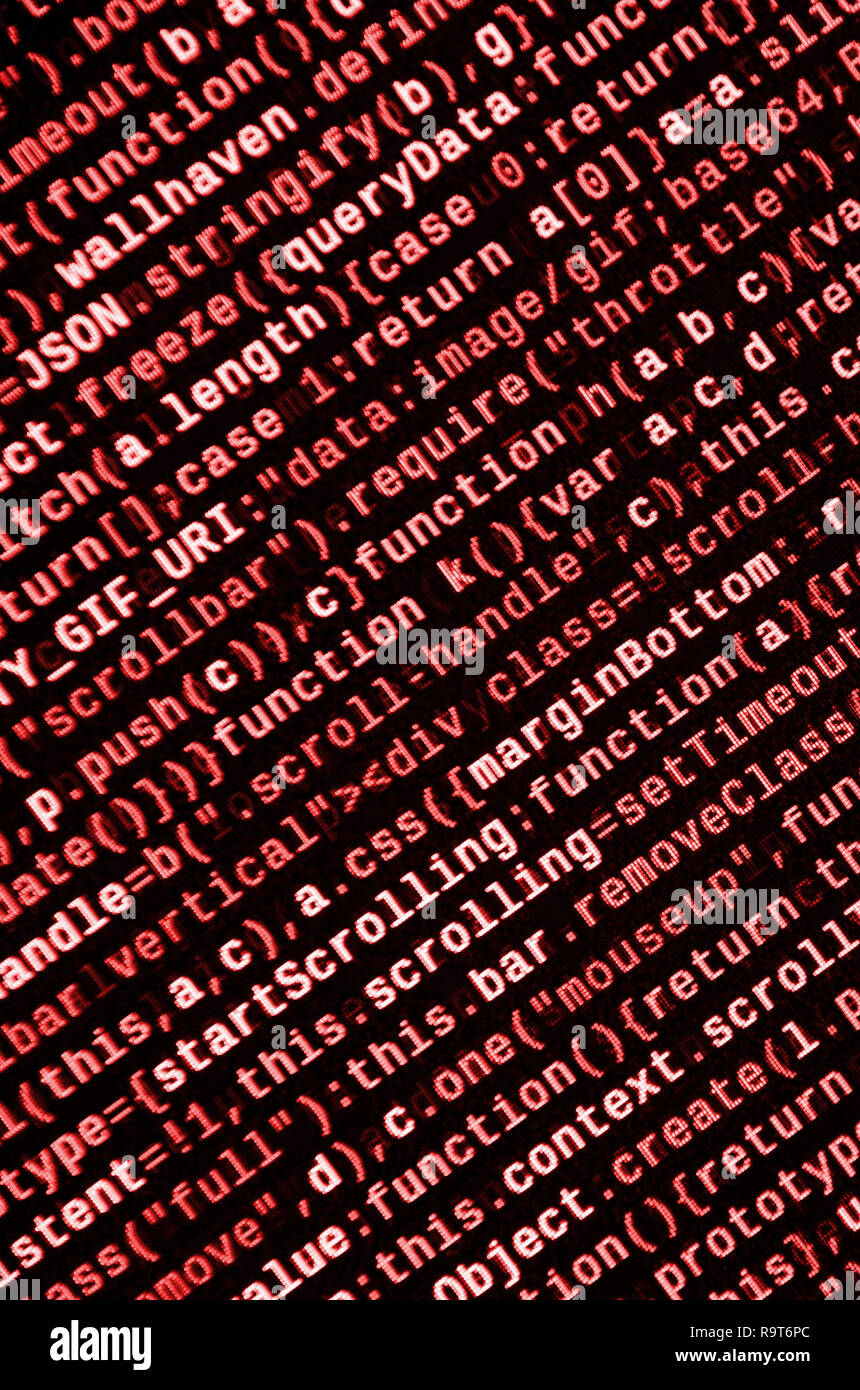 Computer program preview. Programming code typing. Information ...