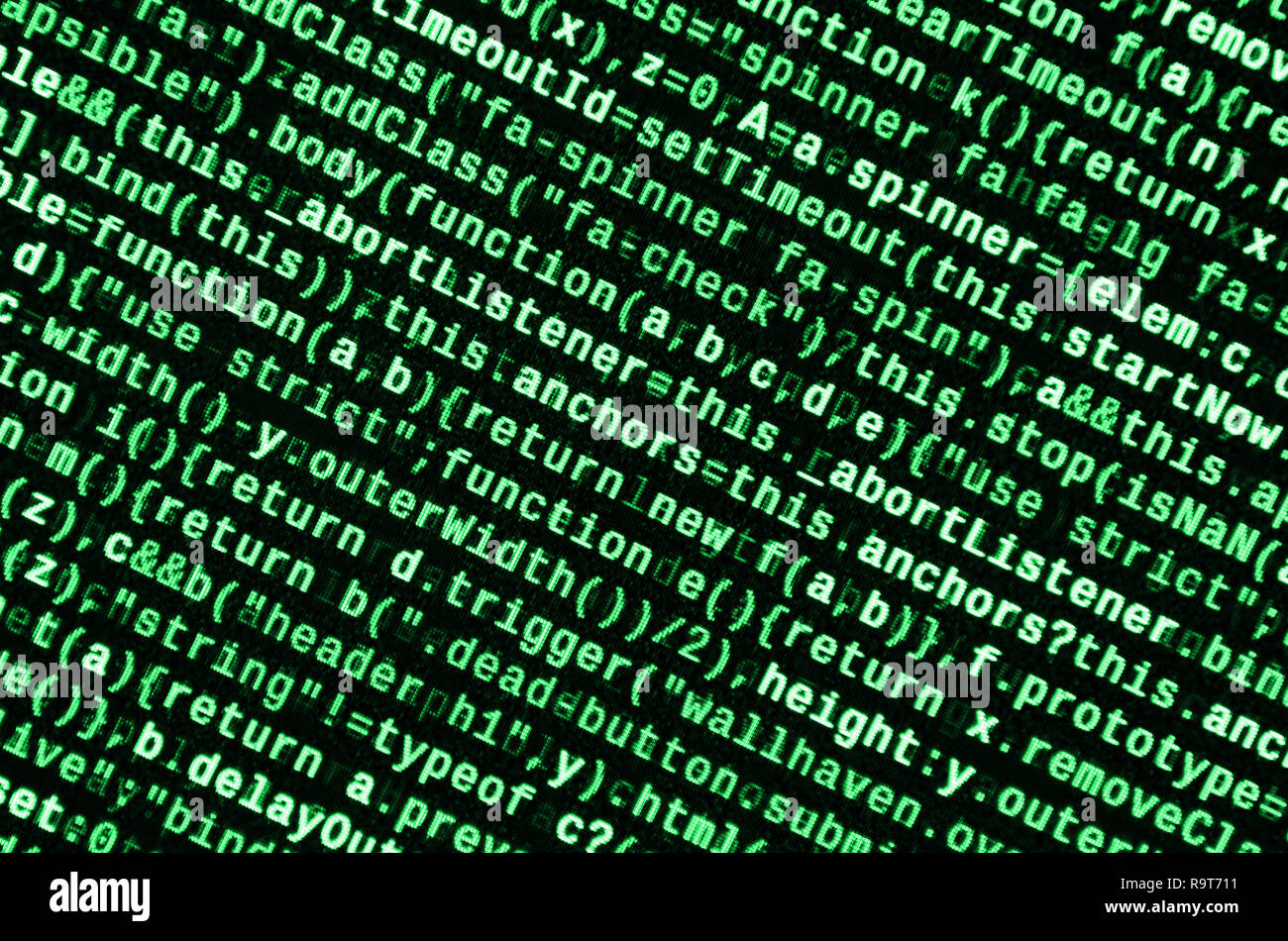 Computer program preview. Programming code typing. Information ...