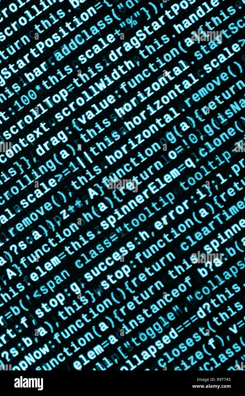 JavaScript Code In Text Editor Coding Cyberspace Concept Screen Of