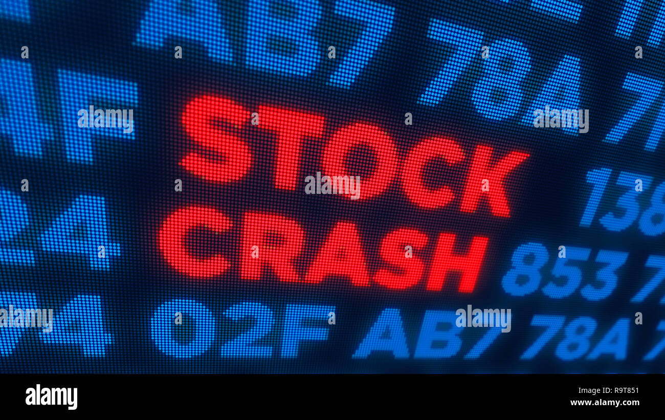 Stock crash and markets crisis concept. Economy crash and recession 3D ...