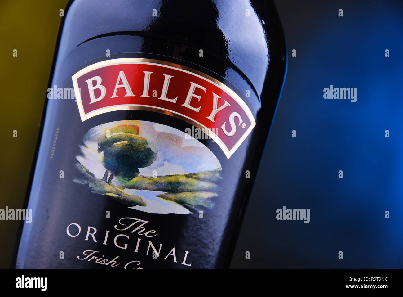 POZNAN, POL - DEC 7, 2018: Bottle of Baileys Irish Cream, an Irish ...
