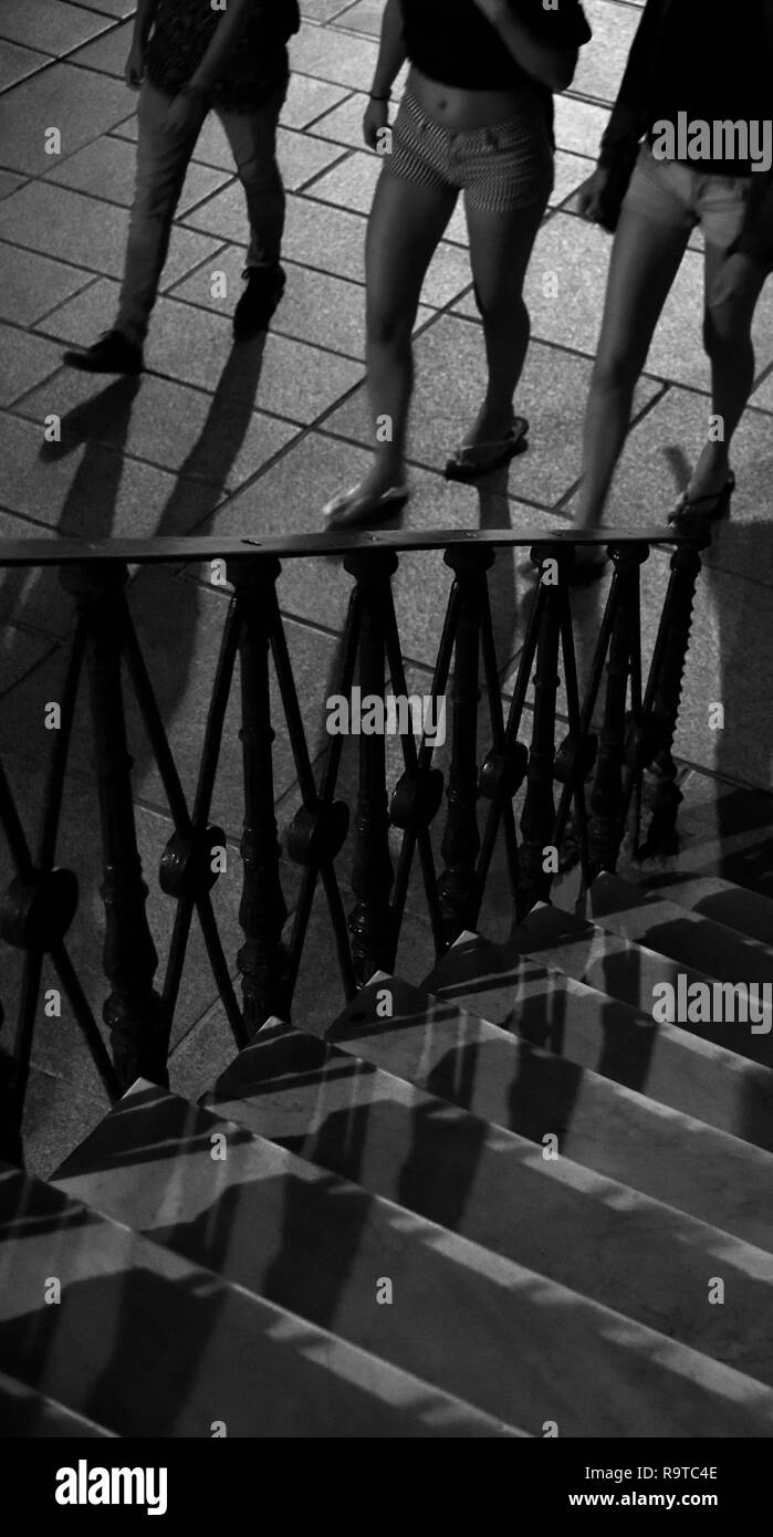 steps and shadows at night Stock Photo - Alamy