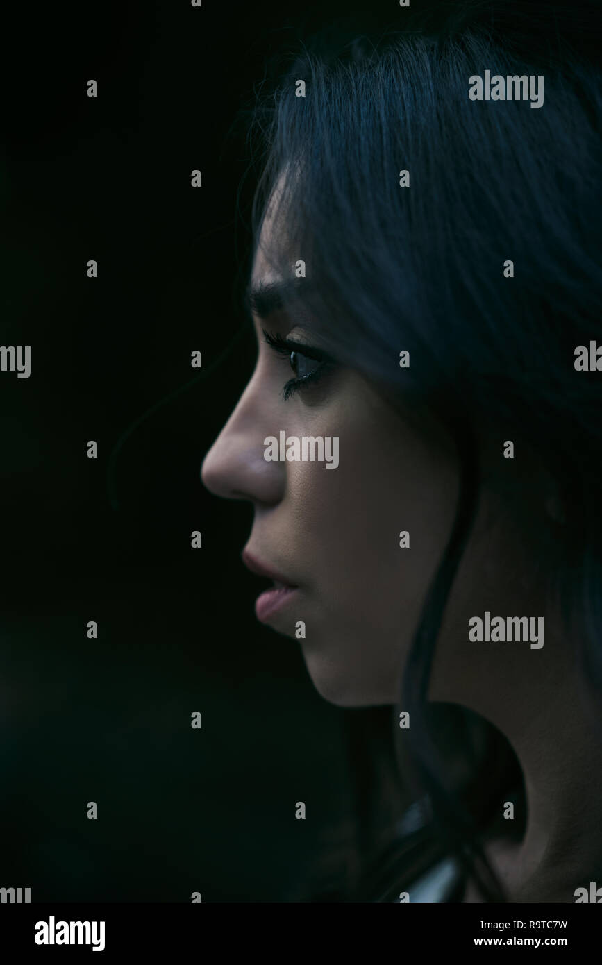 Portrait women moody close up hi-res stock photography and images - Alamy