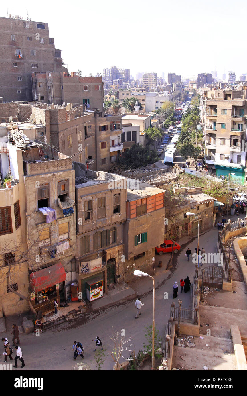 CAIRO, EGYPT - MARCH 2: Cairo neighbourhood on MARCH 2, 2010. Real old ...